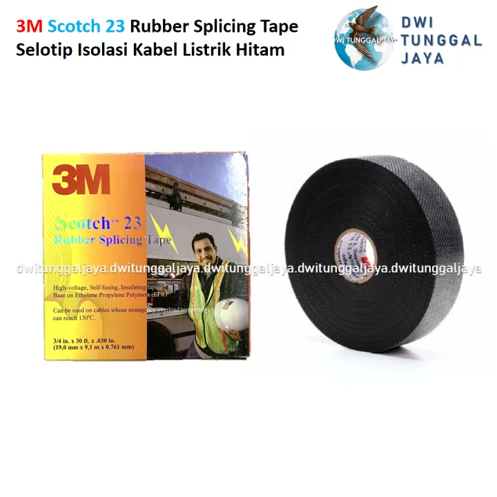 3M Scotch 23 Rubber Splicing Tape Selotip Lakban Isolasi Kabel Listrik ...