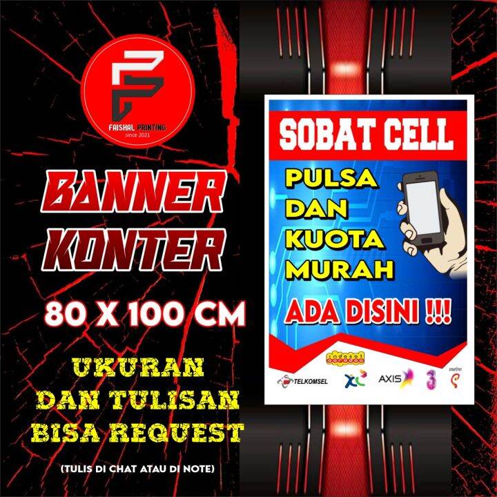 Banner Konter / Spanduk Konter / banner Kustom Ukuran 80 x 100 cm ...