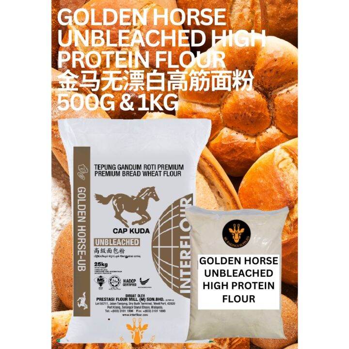 [READY STOCK] Golden Horse Unbleached High Protein Bread Flour Tepung ...