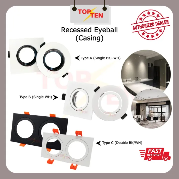 Eyeball Casing Black White Recessed Downlight Casing Led Spotlight ...