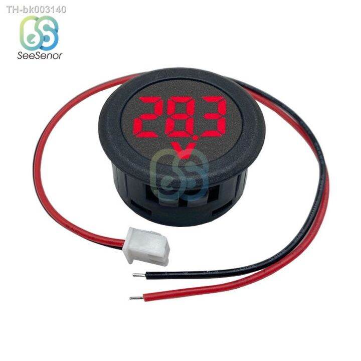 ♣ DC 4-100V Digital Voltmeter LED Digital Display Round Voltmeter Car ...