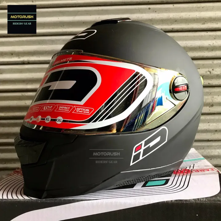 ID Spartan Helmet with Glow in the Dark Spoiler (Matte Black) | Lazada PH