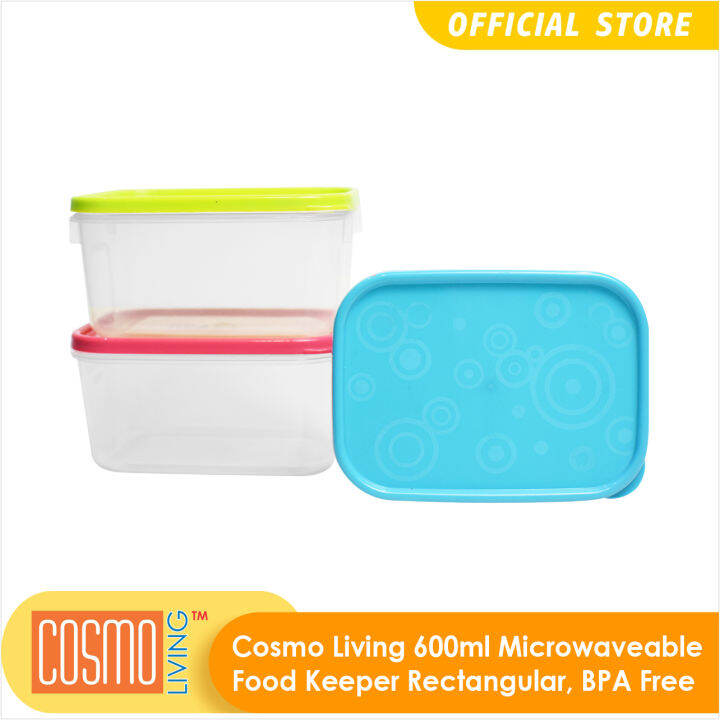Cosmo Living 600ml Microwaveable Food Keeper Rectangular, BPA Free | Lazada PH