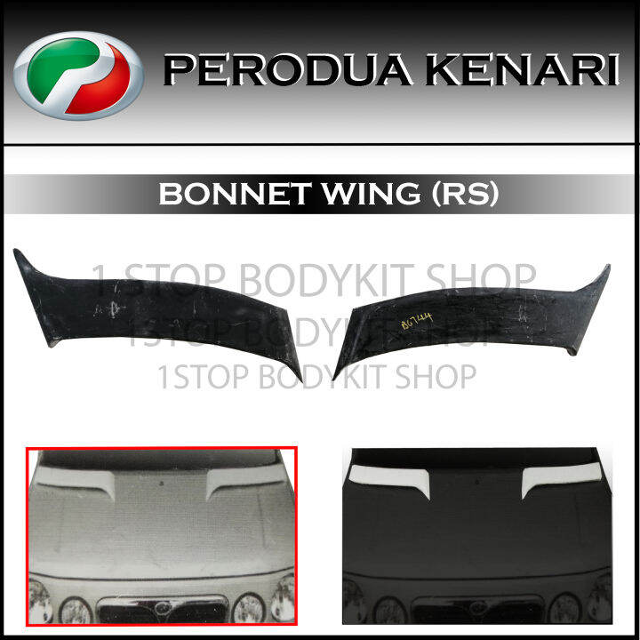 PERODUA KENARI BONNET WING (RS) FIBER(FIBERGLASS)SKIRT LIP BODYKIT | Lazada
