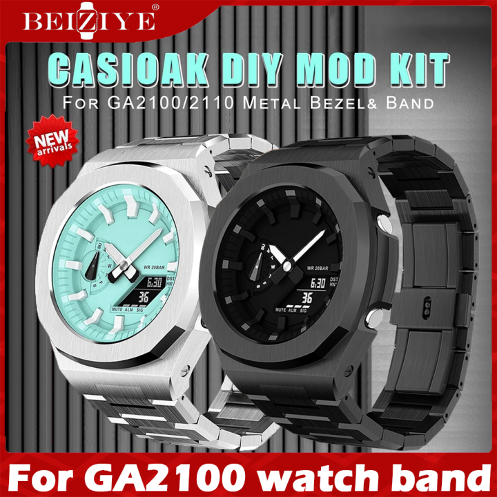 Nautilus Style Casioak GA2100 Luxury Refit Mod Kit Set For G shock GA ...