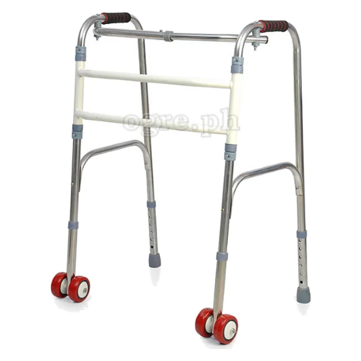 Stainless Steel Adult Walker with Dual Cross Brace Supports and Front ...