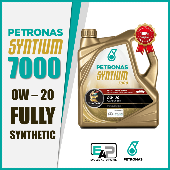 PETRONAS Syntium 7000 (0W-20 Fully Synthetic) 4 Liter Engine Oil with ...