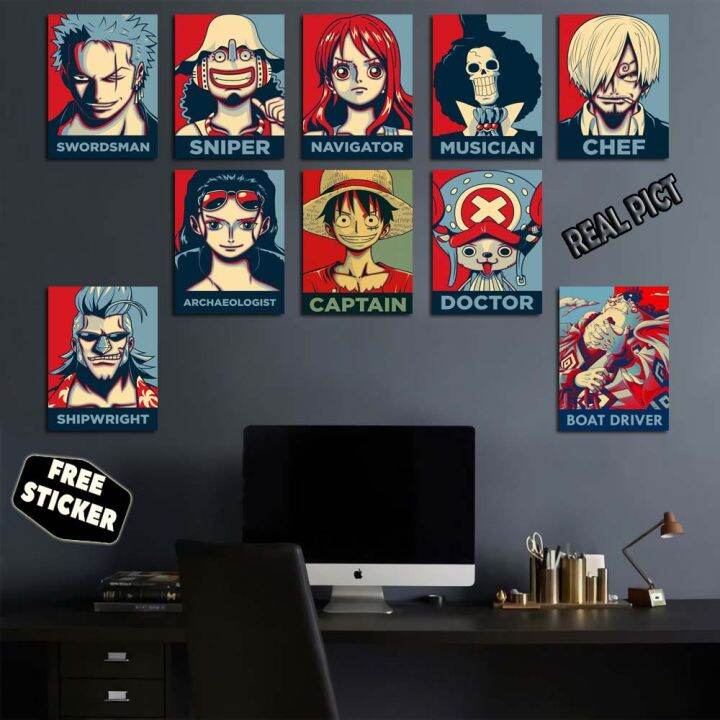 POSTER TEMPEL/ HIASAN DINDING/ ART ANIME ONE PIECE / FREE STICKER ...