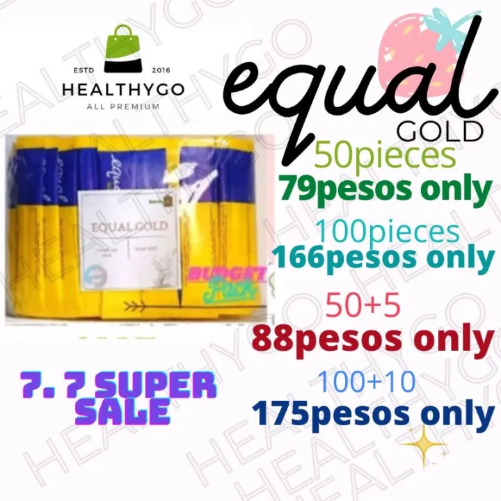 Equal Gold 50pcs 100pcs and 50 5 100 10 no calorie sweetener keto -ON ...