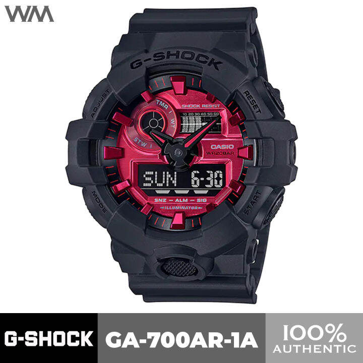 Casio G-SHOCK GA-700 Series Black and Red Dial Analog Digital Watch GA-700AR-1A | Lazada PH