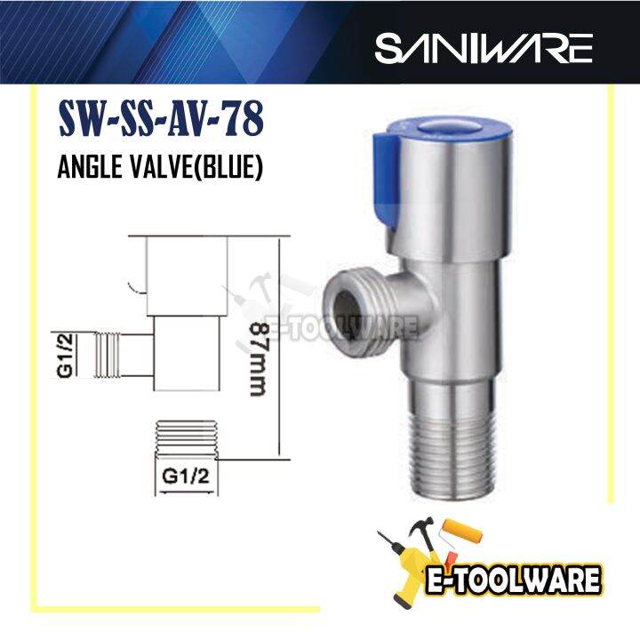 Saniware Angle Valve (Blue) - SW-SS-AV-78 | Lazada