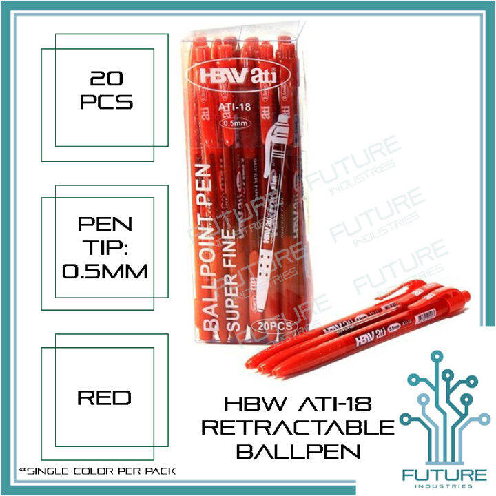 HBW Ballpen ATI 18 ATI-18 ATI18 0.5MM Ball pen Ballpens Retractable Pen ...