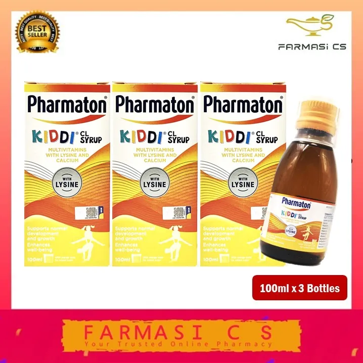 Pharmaton Kiddi CL Syrup 100ml x 3 Bottles (TRIPLE) EXP:07/2024 ...
