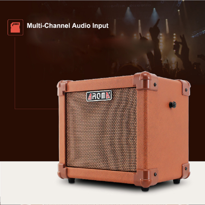 AROMA 10W Brown Amplifier Speaker Box AG-10A Handy Portable Acoustic ...
