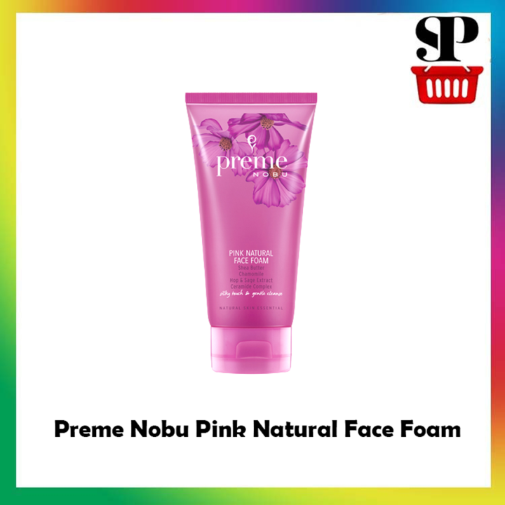 Preme Nobu Pink Natural Face Foam โฟมล้างหน้าสำหรับวัยรุ่น อ่อนโยน ( มี ...