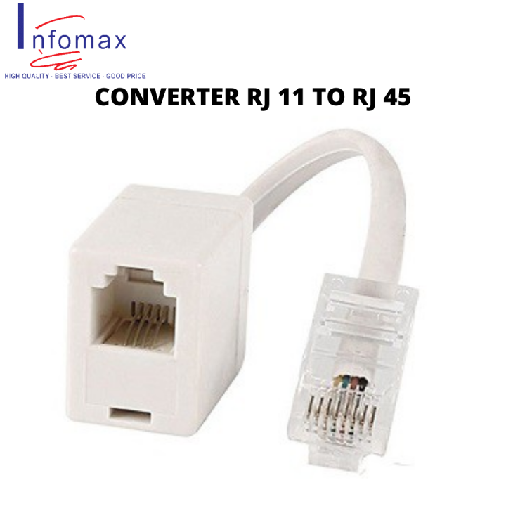 RJ 11 TELEPHONE ADAPTER RJ 11 TO RJ45 CONVERTER Male to Female Female ...