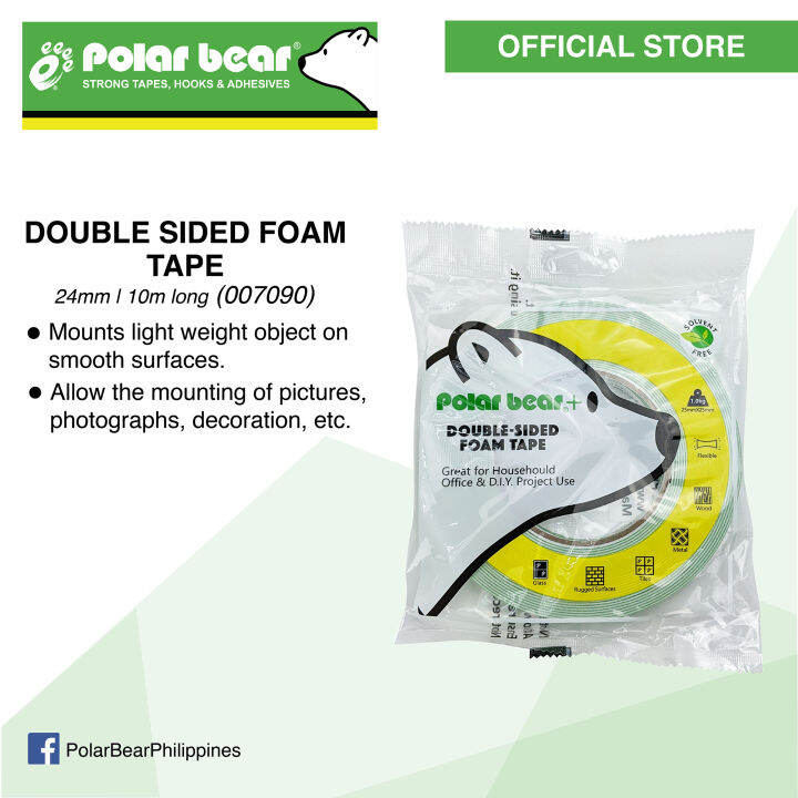 POLAR BEAR Double-Sided Foam Tape | 24mm x 10m | SP020 | Lazada PH
