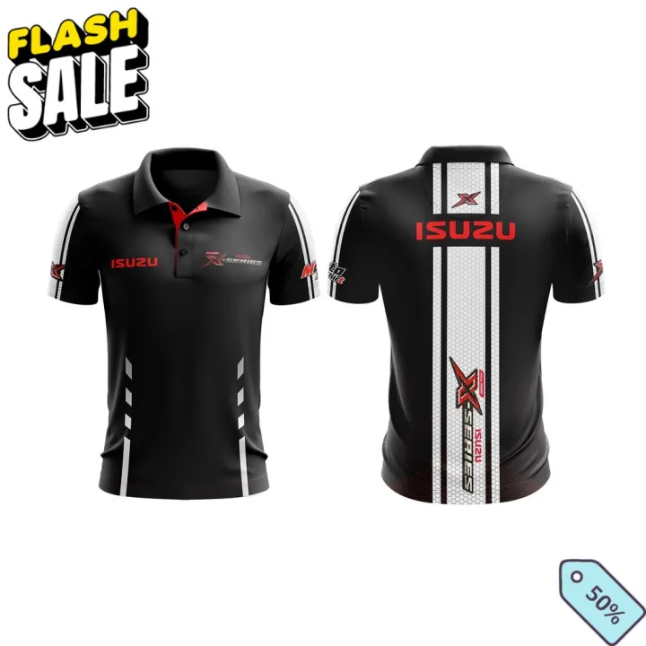 YCJ เสื้อโปโล เนื้อผ้าดี สวมใส่สบาย MOTOSHIRT เสื้อโปโล ISUZU ISU-A06 ...