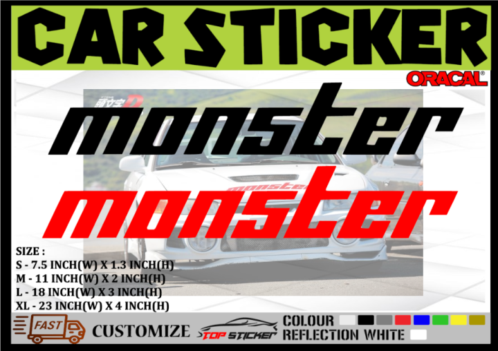 MONSTER CAR STICKERS KERETA STICKER INITIAL D EVO 3 EVO 4 MITSUBISHI ...