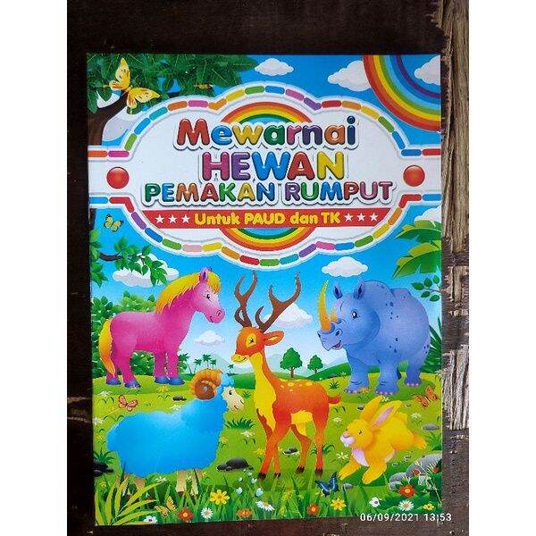 Buku Anak Mewarnai Hewan Pemakan Rumput Full Colour | Lazada Indonesia