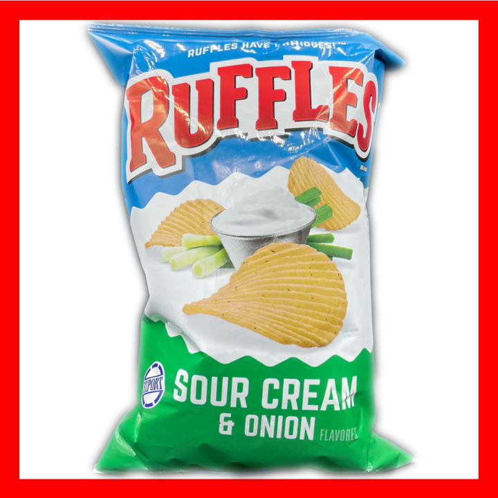Ruffles Sour Cream & Onion Flavor Potato Chips 184g มันฝรั่งทอดกรอบ ขนม ...