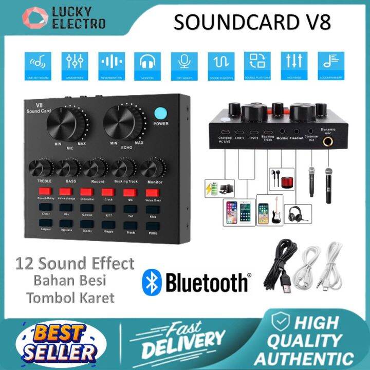 Soundcard V8 Sound card V8 Live MIXER V8 Bluetooth Audio USB External soundcard Broadcast V8 ...