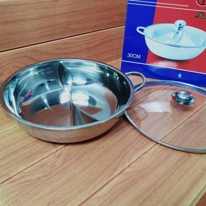 Panci Sekat + Tutup 30cm / Panci Shabu2 / Panci Rebus Sekat Murah ...
