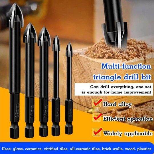 Gorich Multifunctional triangular drill bit, glass and tiles and ...