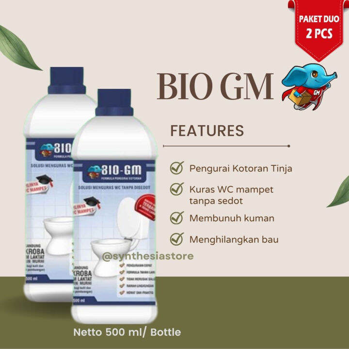 2 Botol BIO GM Formula Cair Pengurai Bakteri Pelebur Penghancur Tinja ...