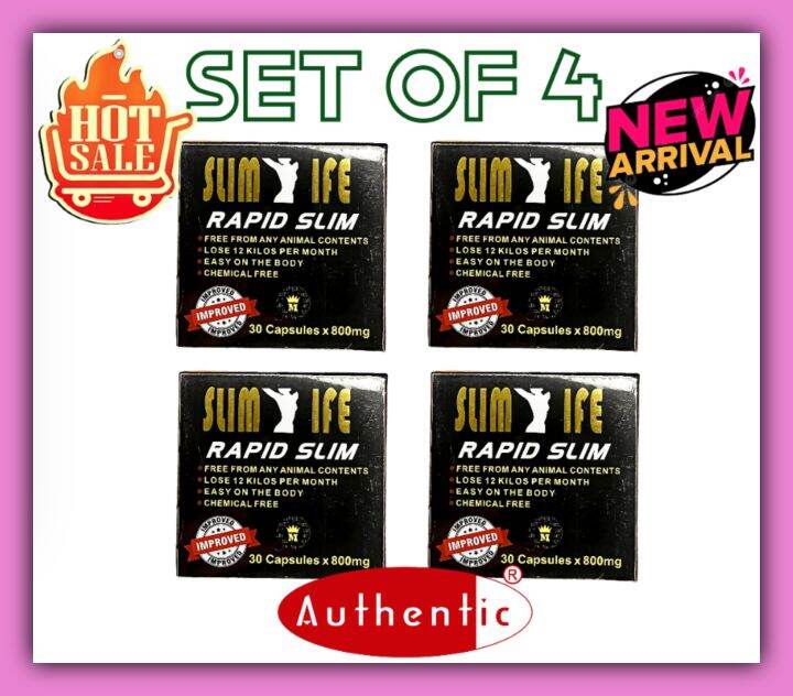 SET OF 4 BOXES!! SLIM LIFE RAPID SLIM 30 CAPSULES/BOX BEST SLIMMING ...