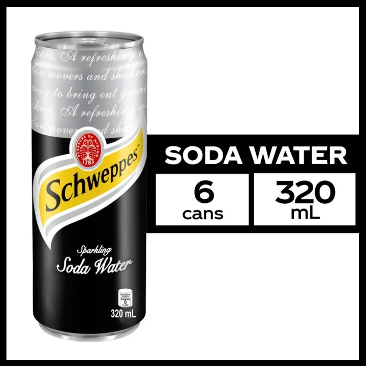 Schweppes Soda Water 320mL - 6 pack | Lazada PH