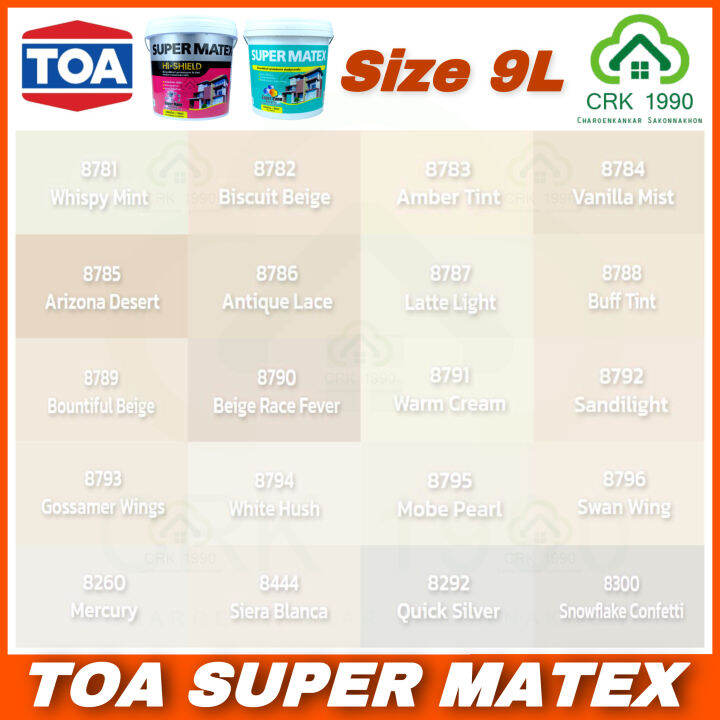 TOA SUPER MATEX ขนาด 9 ลิตร ชนิดด้าน ทีโอเอ สี สีน้ำ สีทาบ้าน สีน้ำ ...