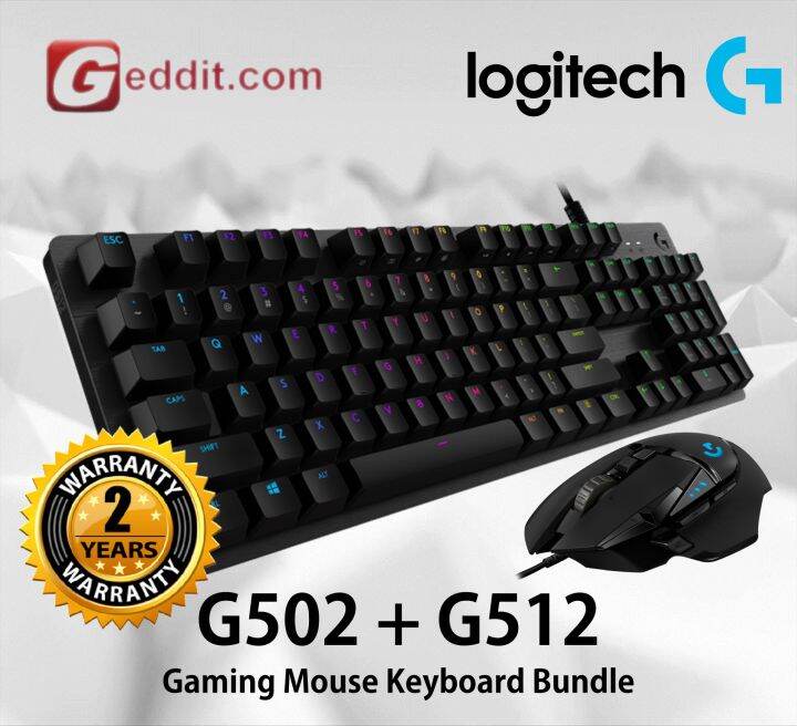 (BUNDLED PACK) LOGITECH G512 MECHANICAL GAMING KEYBOARD + LOGITECH G502 ...