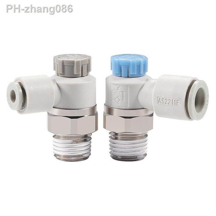 SMC Type Flow Control Valve Self-lock Speed Controller AS1201F-M5-04A Pnuemaitc PU Air Hose ...