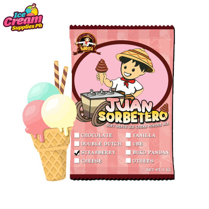 Juan Sorbetero Ice Cream Powder Strawberry 1kilo | Lazada PH