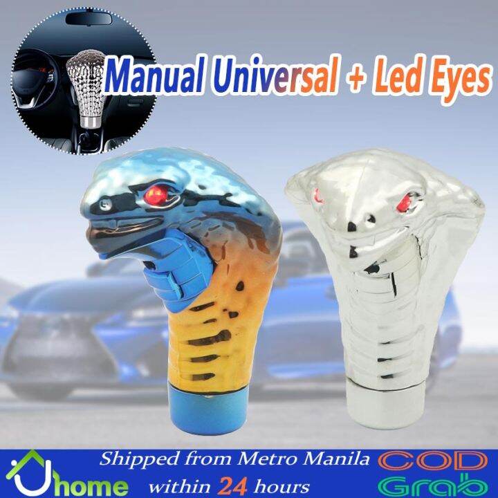 【SOYACAR】Car Gear Shift Knob Stick LED Red Eyes Cobra Wave Manual Snake ...