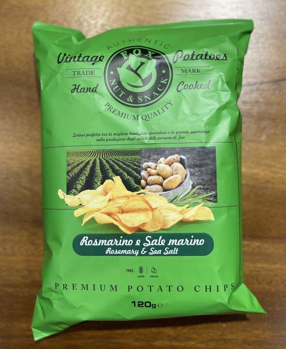 Fox Italia Vintage Potato Chips Rosemary & Salt Flavoured 120g - Italy ...