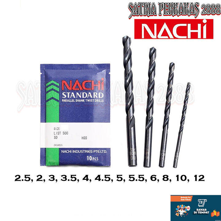 Nachi Mata Bor Besi HSS Drill Bits Original 3 3.5 4 4.5 5 6 8 10mm ...