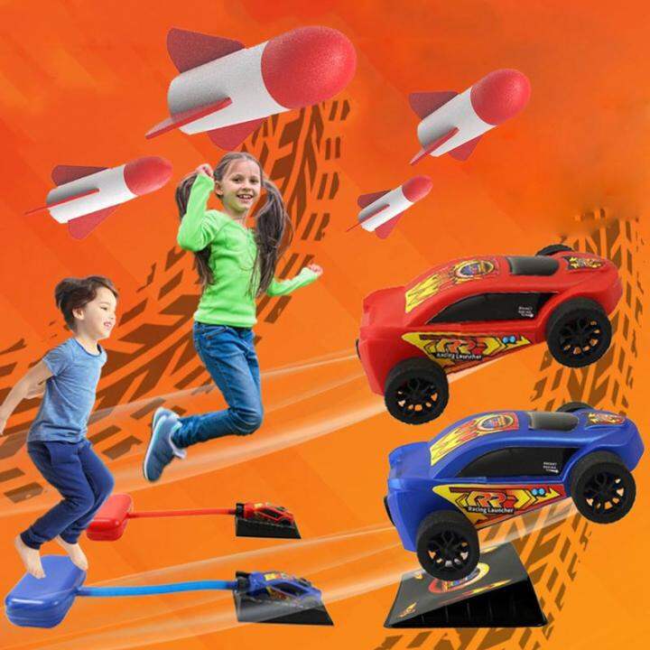 yhrtfghbb Car and Rocket Launch Toy Air-powered Pedal Catapult Car Toy ...