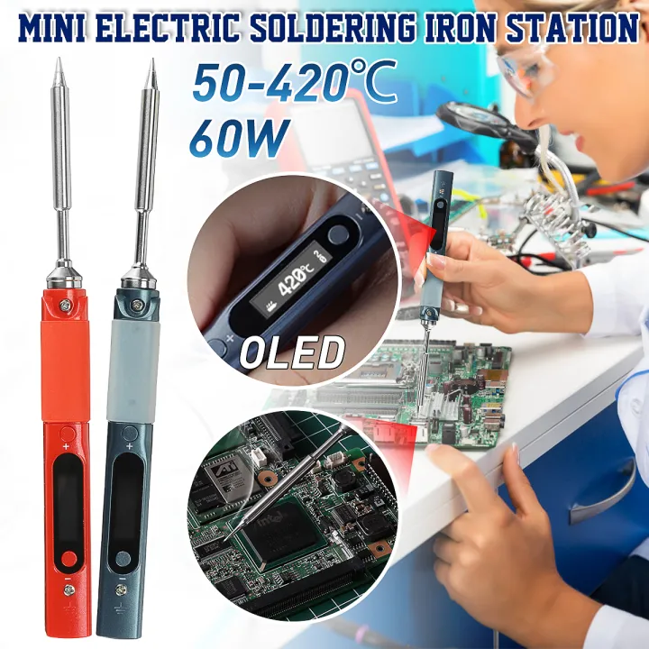 Mustool 60W Mini Electric Soldering Iron Station Adjustable Temperature ...