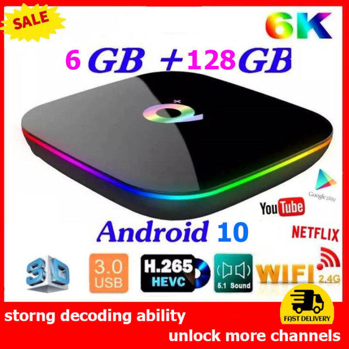 New Android 10.0 Smart TV Box Android Box Mini TvBox Home TV Q+ 6GB ...