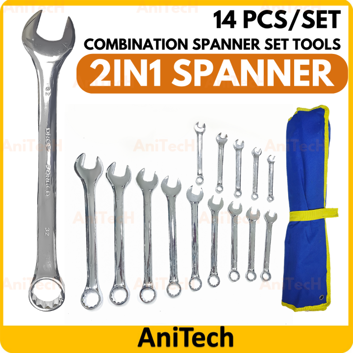 8mm-32mm SUMO JAPAN COMBINATION SPANNER SET ( 14PCS ) COMMON RING ...