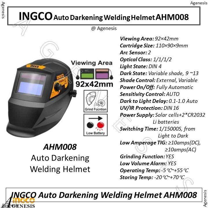 INGCO HELM LAS KEDOK LAS TOPENG LAS OTOMATIS AUTODARK WELDING HELM ...