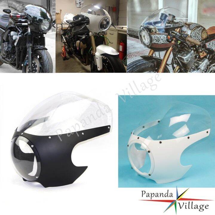 Retro Classic 5.75 quot; Headlight Fairing Cut Out Drag Custom Cafe ...