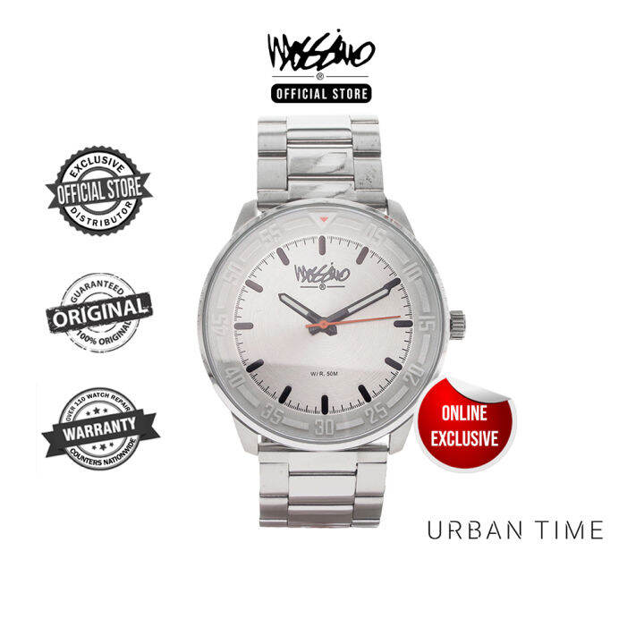 Mossimo silver stainless steel strap analog watch for men MS-1721G ...