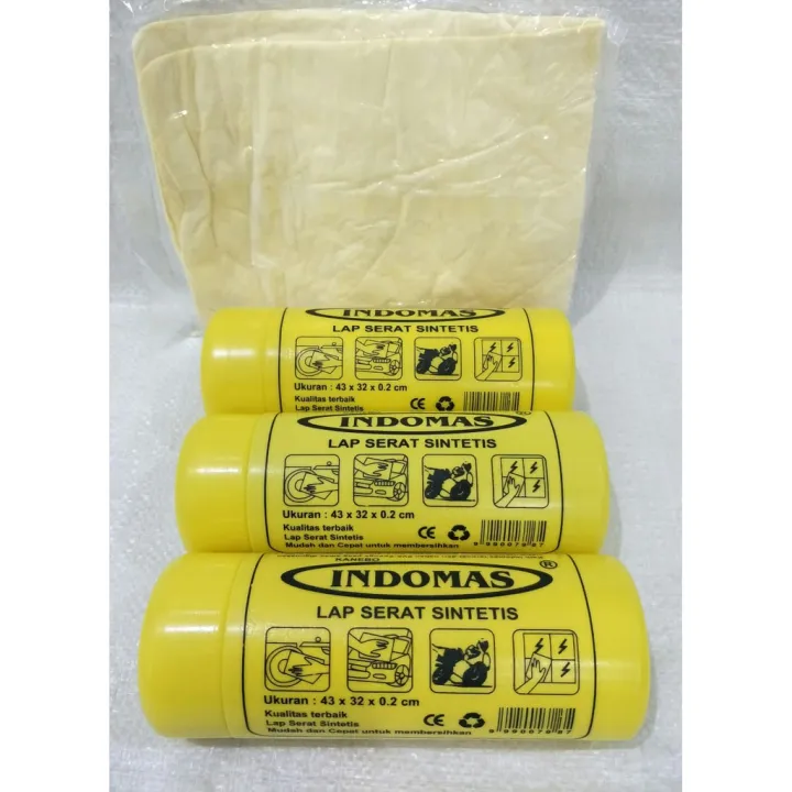 Kain Lap Kanebo Jumbo Besar + Tabung Canebo Merk INDOMAS Lebar 43x32cm ...