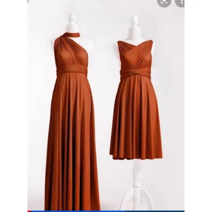 RUST ORANGE Infinity Dress Floorlength with Attached Tube | Lazada PH