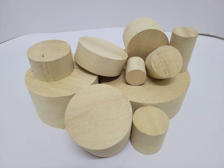 Unfinished wooden round shape crafts block/wood/kayu bulat kraf block ...