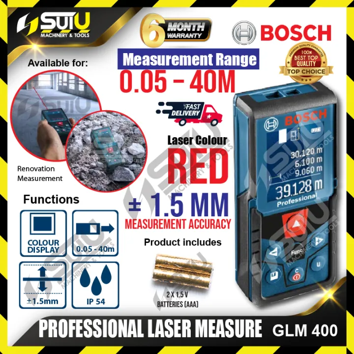 BOSCH GLM 400 / GLM400 40M Professional Digital Laser Measure / Laser Range Finder (0601072RK0 ...