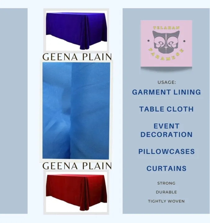 GEENA PLAIN FABRIC - SET A (60" width) | Lazada PH